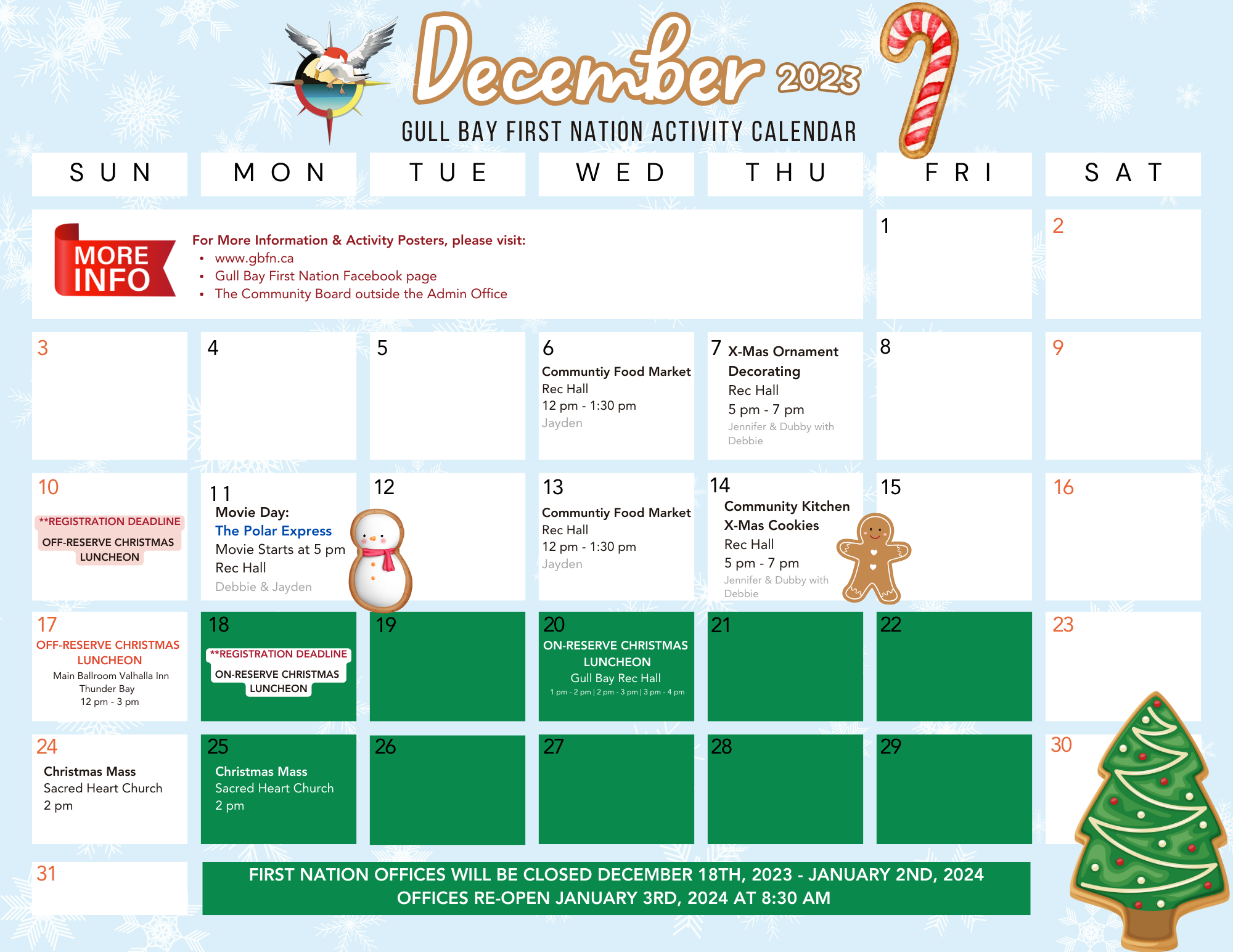 Upcoming Activities - Gull Bay First Nation